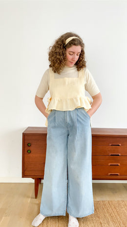 Birch top in natural linen – Studio Minapop